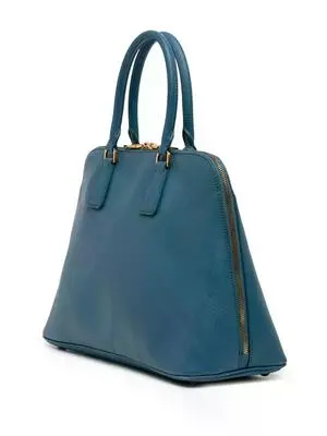 Prada Large Saffiano Lux Promenade Satchel - Blue