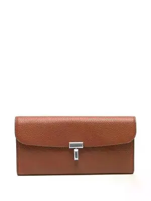 TOTEME Flap Grained Leather Wallet - Brown