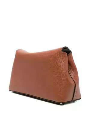 TOTEME Grained-leather Clutch - Brown
