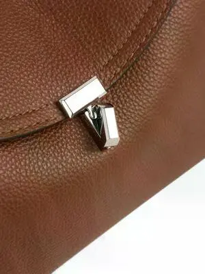 TOTEME Grained-leather Clutch - Brown