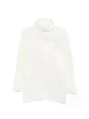 TOTEME Waffle Knit Turtleneck Sweater - White