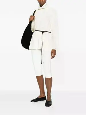 TOTEME Waffle Knit Turtleneck Sweater - White