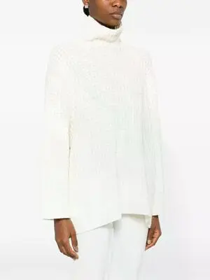 TOTEME Waffle Knit Turtleneck Sweater - White