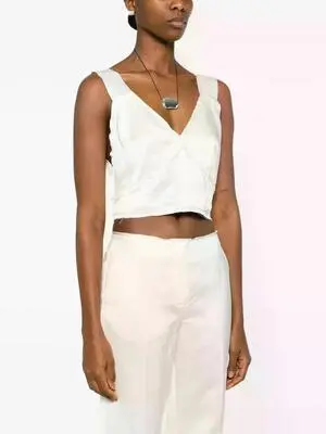 TOTEME Cropped Satin V-neck Camisole