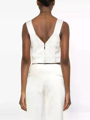 TOTEME Cropped Satin V-neck Camisole