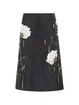 SIMKHAI Floral Embellished Midi Skirt
