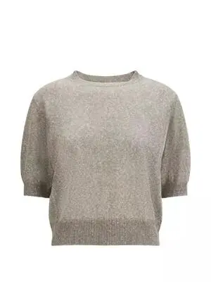Brunello Cucinelli Sequin-embellished T-shirt - Grey