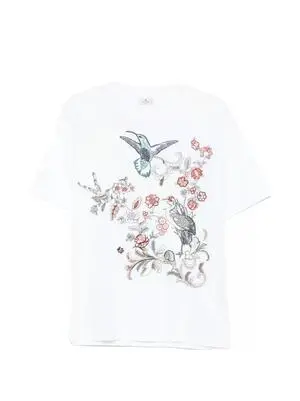 Etro Floral-embroidered T-shirt - White