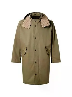YVES SALOMON Hooded Check Parka - Green