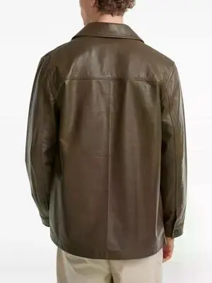 YVES SALOMON Button Leather Shirt