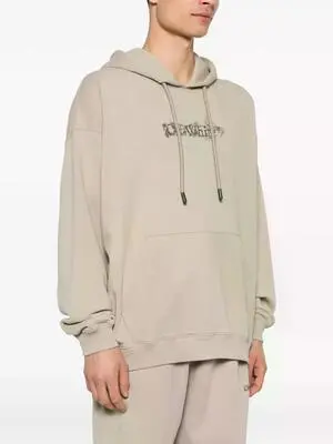 Off-White Floral Embroidered Hoodie - Grey
