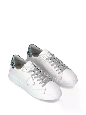 Philippe Model Temple Low Leopard Panel Sneakers