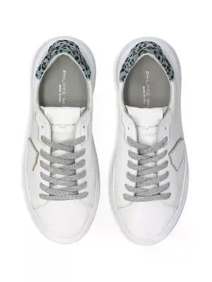 Philippe Model Temple Low Leopard Panel Sneakers