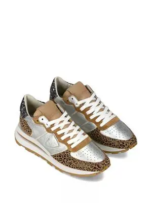 Philippe Model Leopard Print Glitter Trainers