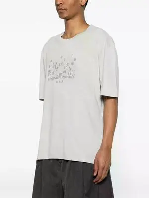 MAISON MARGIELA Logo-embroidered T-shirt - Grey