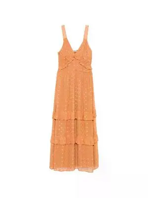 TWINSET Ruffled Tiered Maxi Dress - Orange