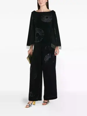 Themis Z Kyma Bell-sleeve Beaded Top