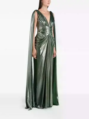 RHEA COSTA Layla Draped Cape Maxi Dress