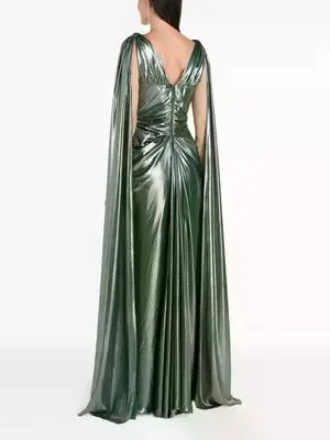 RHEA COSTA Layla Draped Cape Maxi Dress