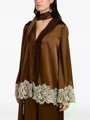 VASILIKI Haneen Lace Pleated Top