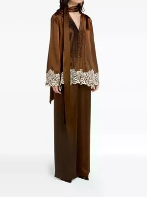 VASILIKI Haneen Lace Pleated Top