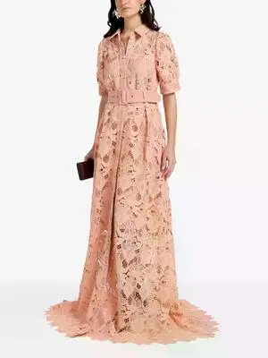 VASILIKI Ayah Lace Belted Maxi Dress