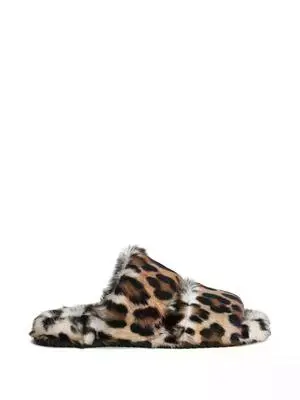Dolce & Gabbana Leopard-print Slippers - Brown