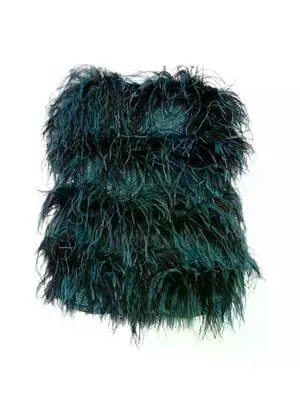 Oseree Feathered Mini Dress - Blue