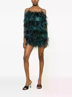 Oseree Feathered Mini Dress