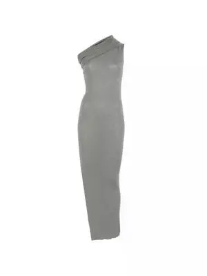 Rick Owens One-shoulder Split Midi Dress - Grey
