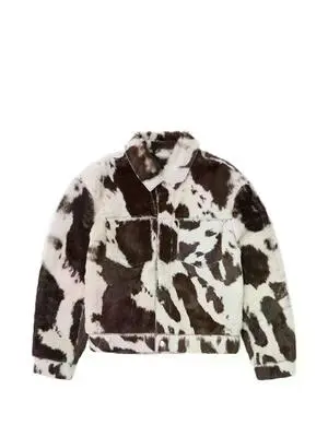 REPRESENT Patterned Fur Jacket - Brown