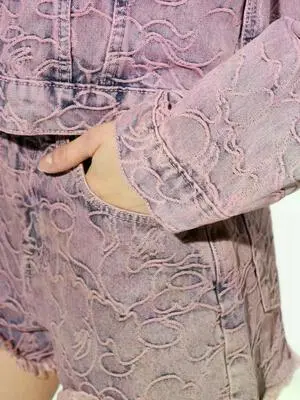 A BATHING APE Embroidered Frayed Shorts