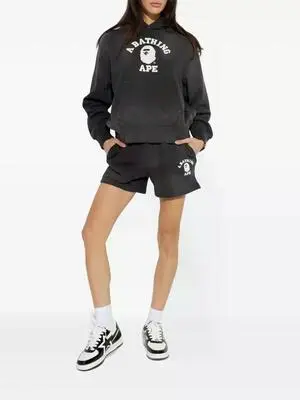 A BATHING APE Graphic Print Hoodie - Grey