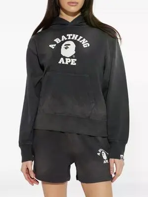 A BATHING APE Graphic Print Hoodie - Grey