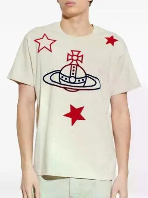 VIVIENNE WESTWOOD Orb-detail T-shirt - Neutrals