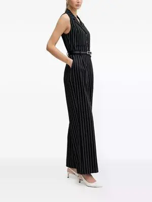Dkny Striped Belted Jumpsuit