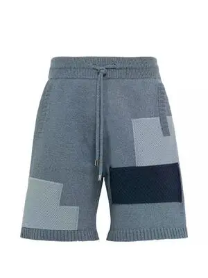 LANEUS Patchwork Shorts - Blue
