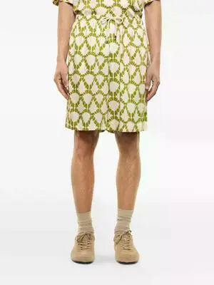 LANEUS Drawstring Patterned Shorts