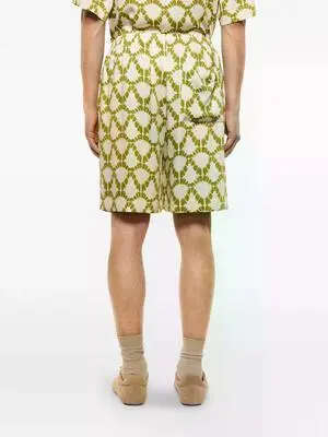 LANEUS Drawstring Patterned Shorts