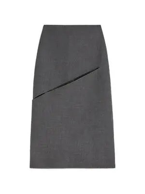 JIL SANDER Twill Pencil Skirt - Grey