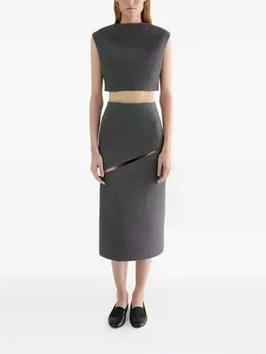 JIL SANDER Twill Pencil Skirt