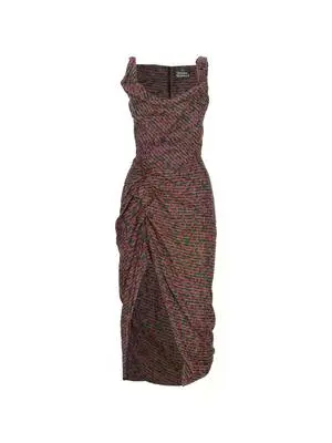 VIVIENNE WESTWOOD Draped Print-detail Midi Dress - Red
