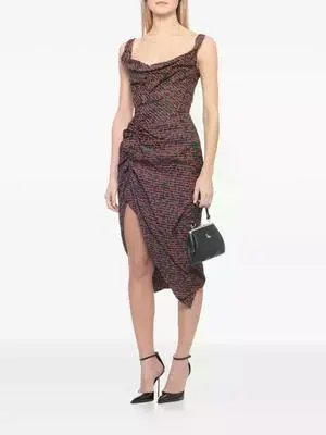 VIVIENNE WESTWOOD Draped Print-detail Midi Dress - Red