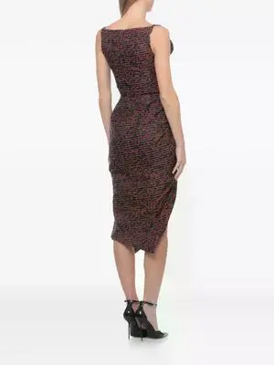 VIVIENNE WESTWOOD Draped Print-detail Midi Dress - Red