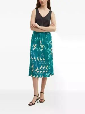 LA PETITE FRANÇAISE Printed Split Midi Skirt