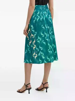 LA PETITE FRANÇAISE Printed Split Midi Skirt