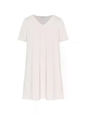 Hanro V-neck Short-sleeved Nightdress - Neutrals