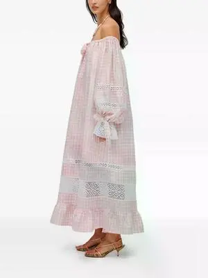 Sleeper Romantica Gingham Maxi Dress - Pink