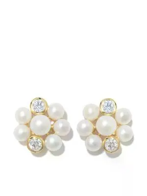 COMPLETEDWORKS 18kt Gold-plated Lightdrops Pearl And Zirconia Earrings