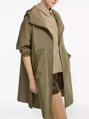 YVES SALOMON Hooded Zip Coat - Green